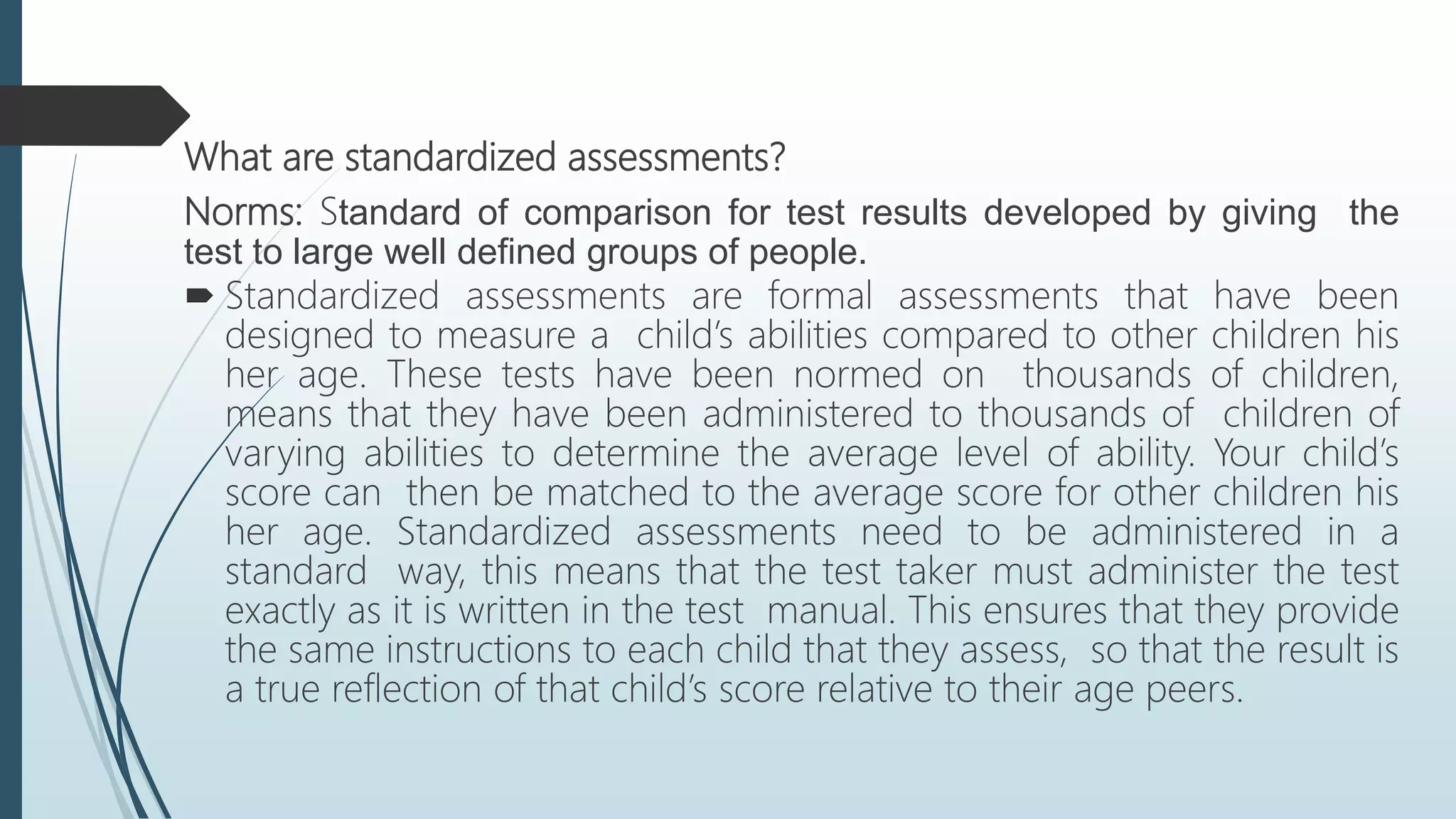 Standardized and non standardized tests | PPTX