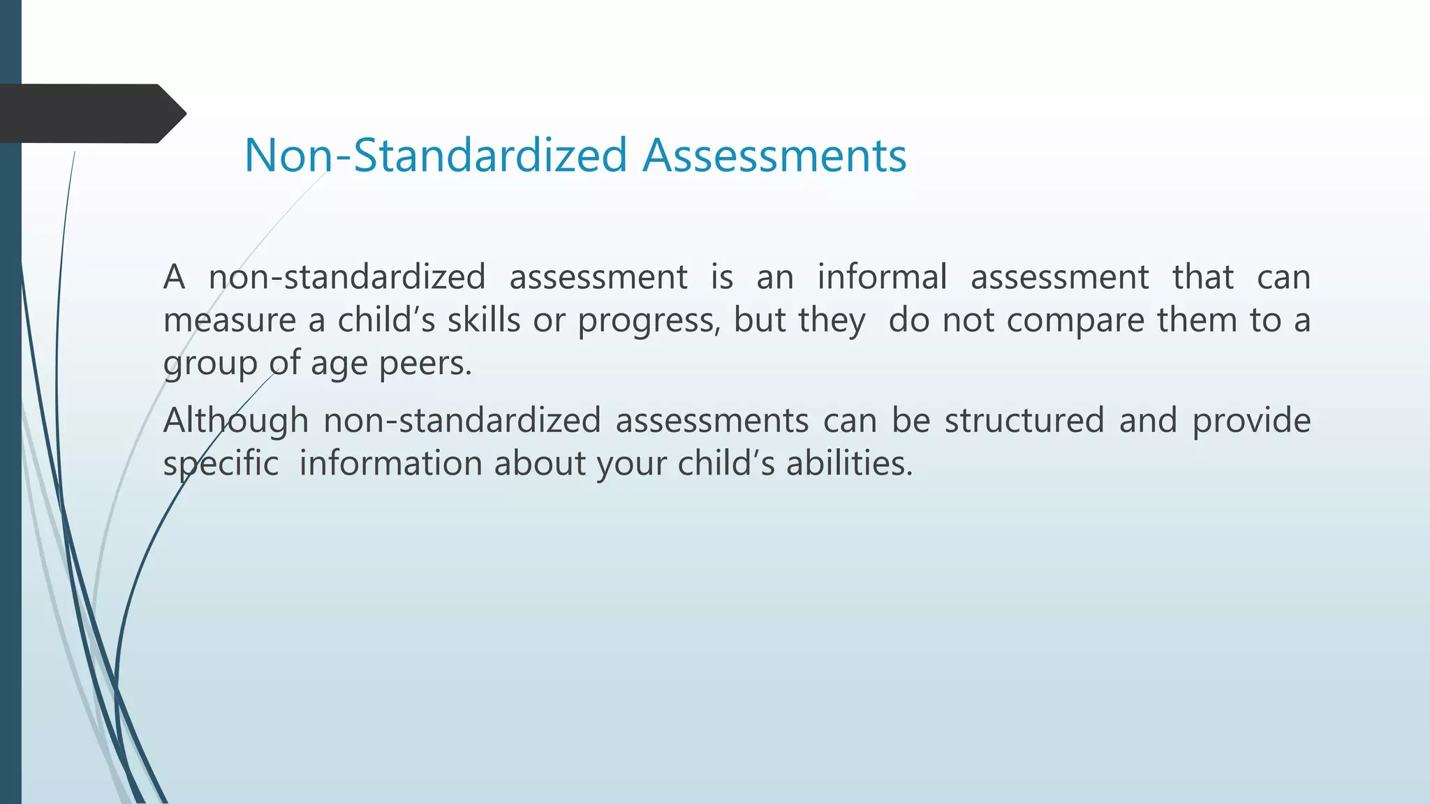Standardized and non standardized tests | PPTX