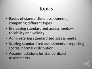 Standardized assessments | PPTX