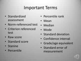 Standardized assessments | PPTX