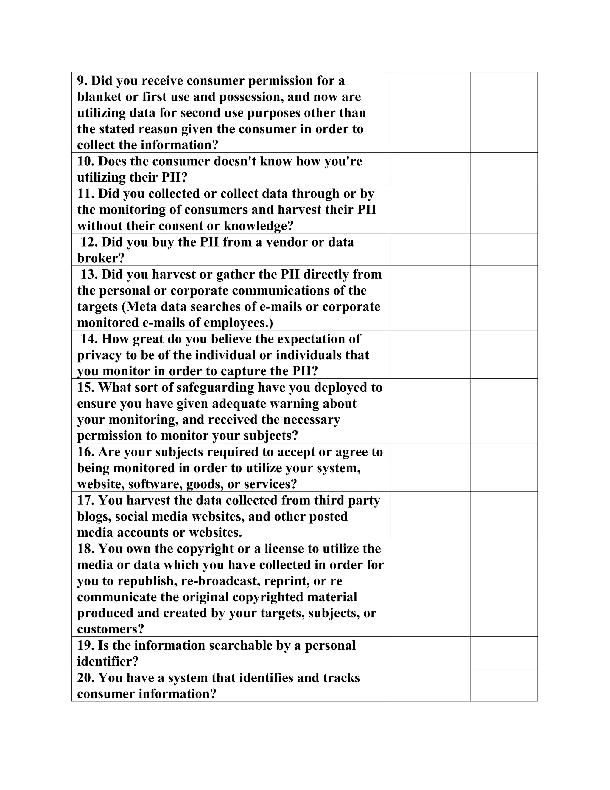 Standardized ethical data collection assesment test | PDF
