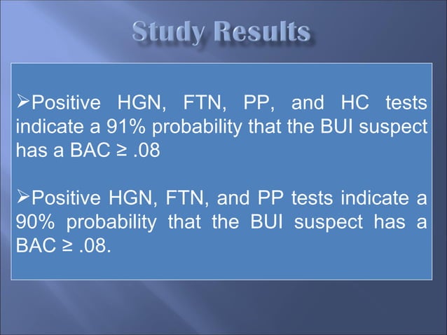 Standardized field sobriety tests | PPT