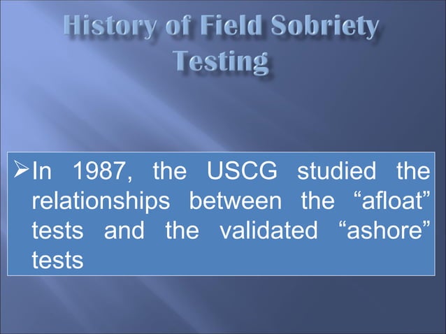 Standardized field sobriety tests | PPT