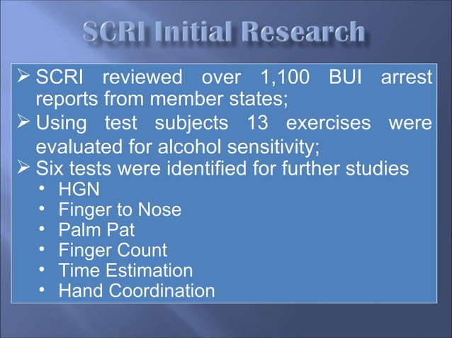 Standardized field sobriety tests | PPT