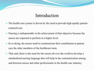 Standardized nursing language powerpoint
