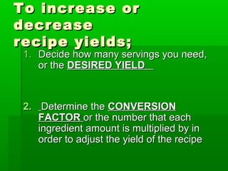Standardized recipes | PPT