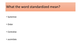 Standardized teacher professional development | PPTX