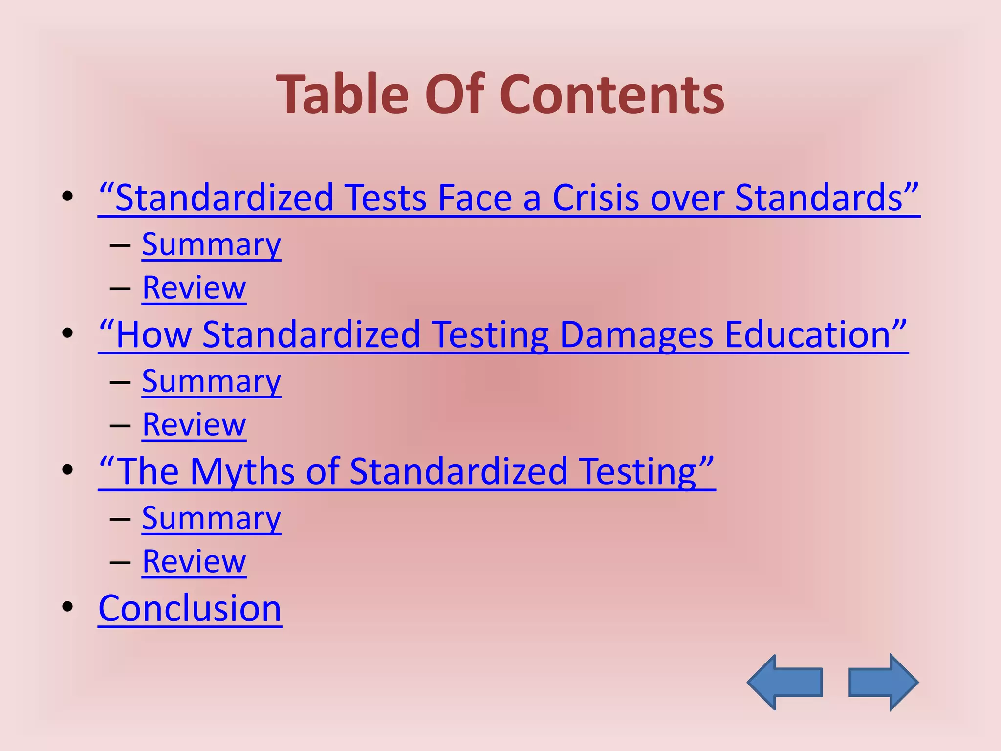 Standardized testing and education | PPTX