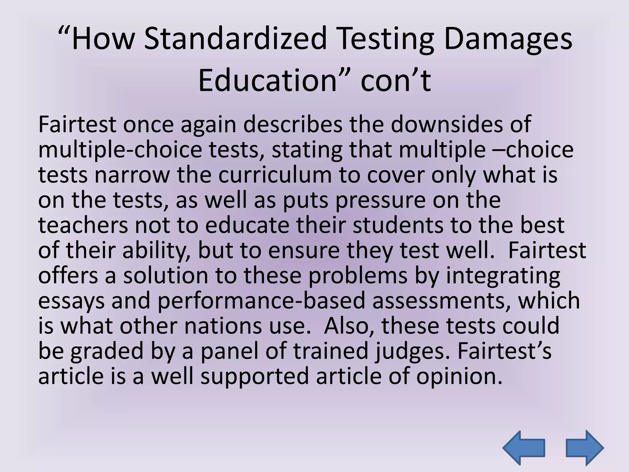 Standardized testing and education | PPTX