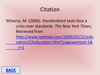Standardized testing and education | PPTX