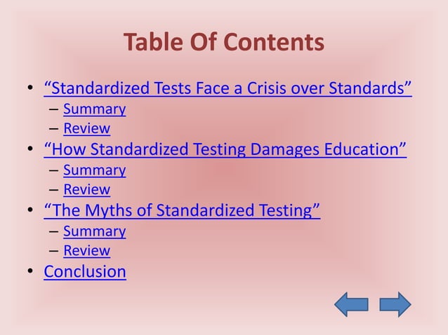 Standardized testing and education | PPTX