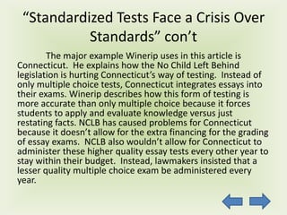 Standardized testing and education | PPTX