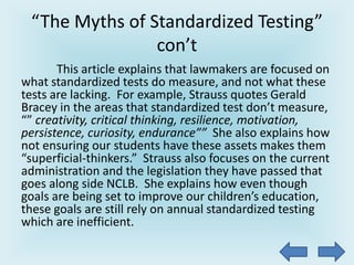 Standardized testing and education | PPT