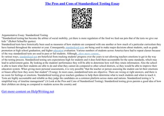 Standardized Testing Essay | PPT