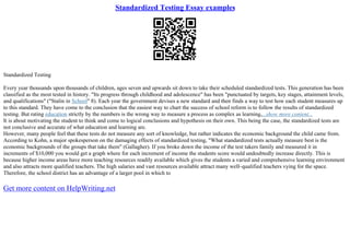 Standardized Testing Essay | PDF