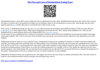 Standardized Testing Essay | PDF