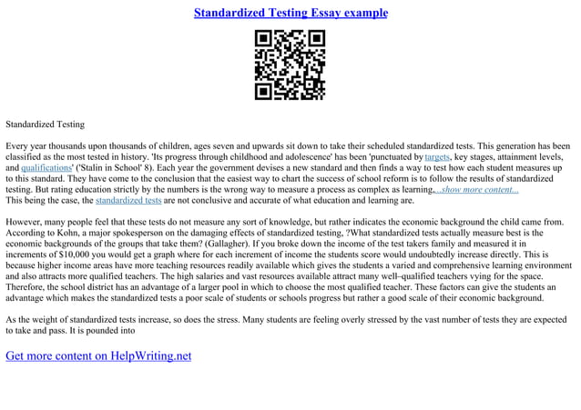 Standardized Testing Essay | PPT