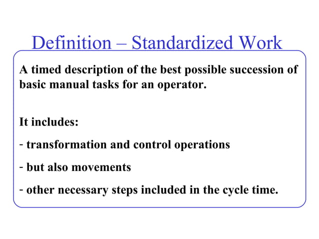 Standardized Work | PPT