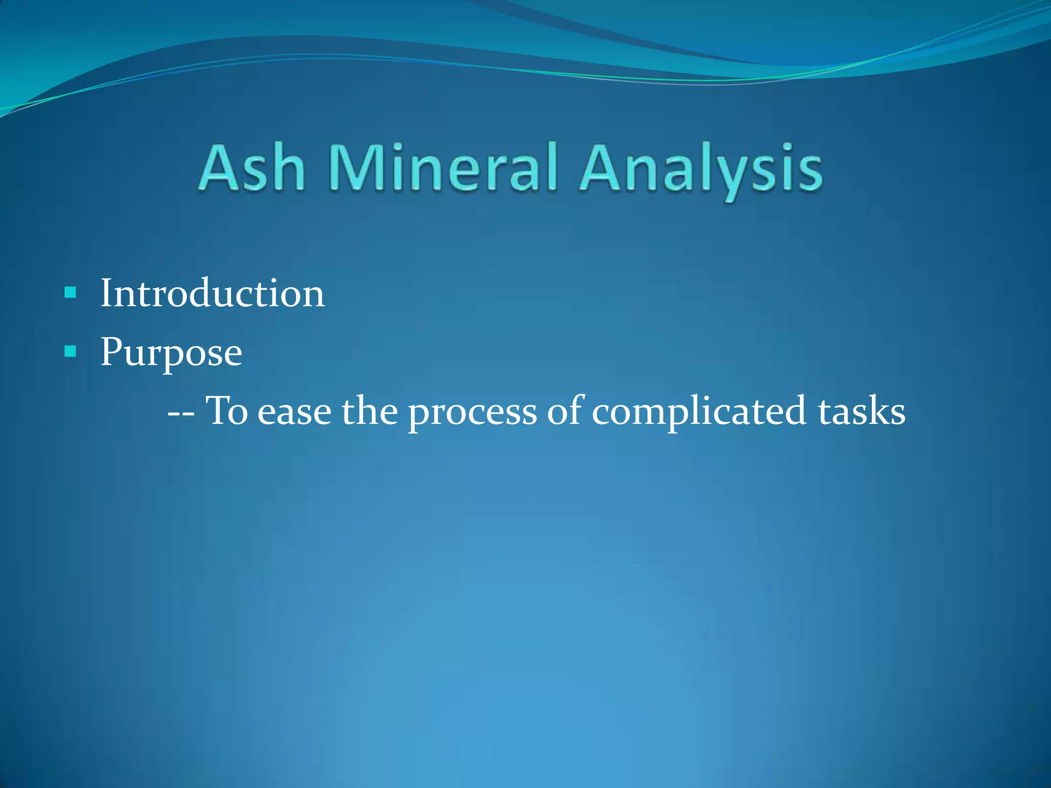 Ash Mineral Analysis | PPTX