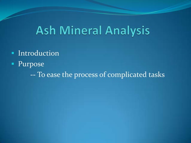 Ash Mineral Analysis | PPT