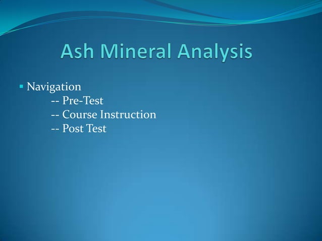 Ash Mineral Analysis | PPTX