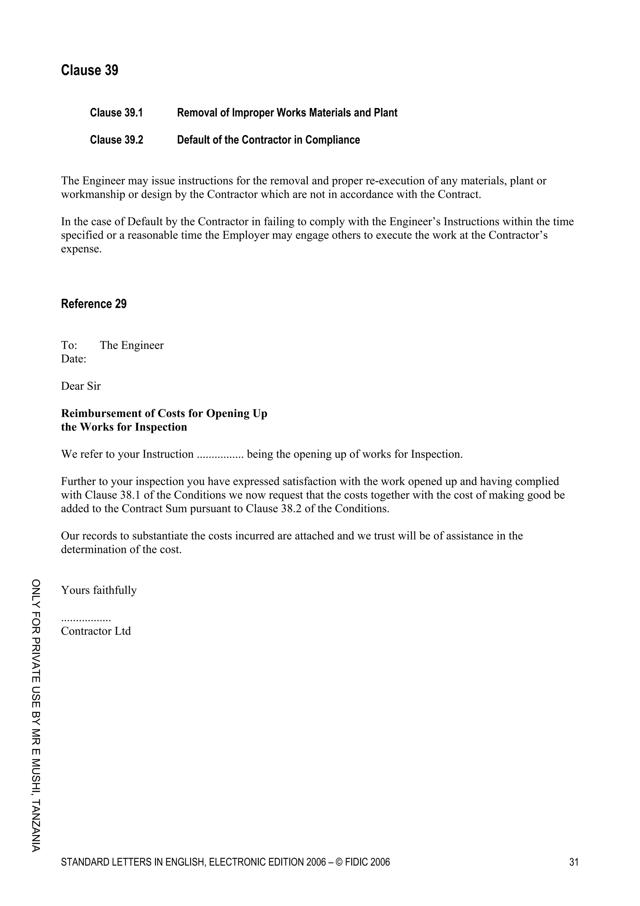Standard letters by FIDIC Guidelines.pdf
