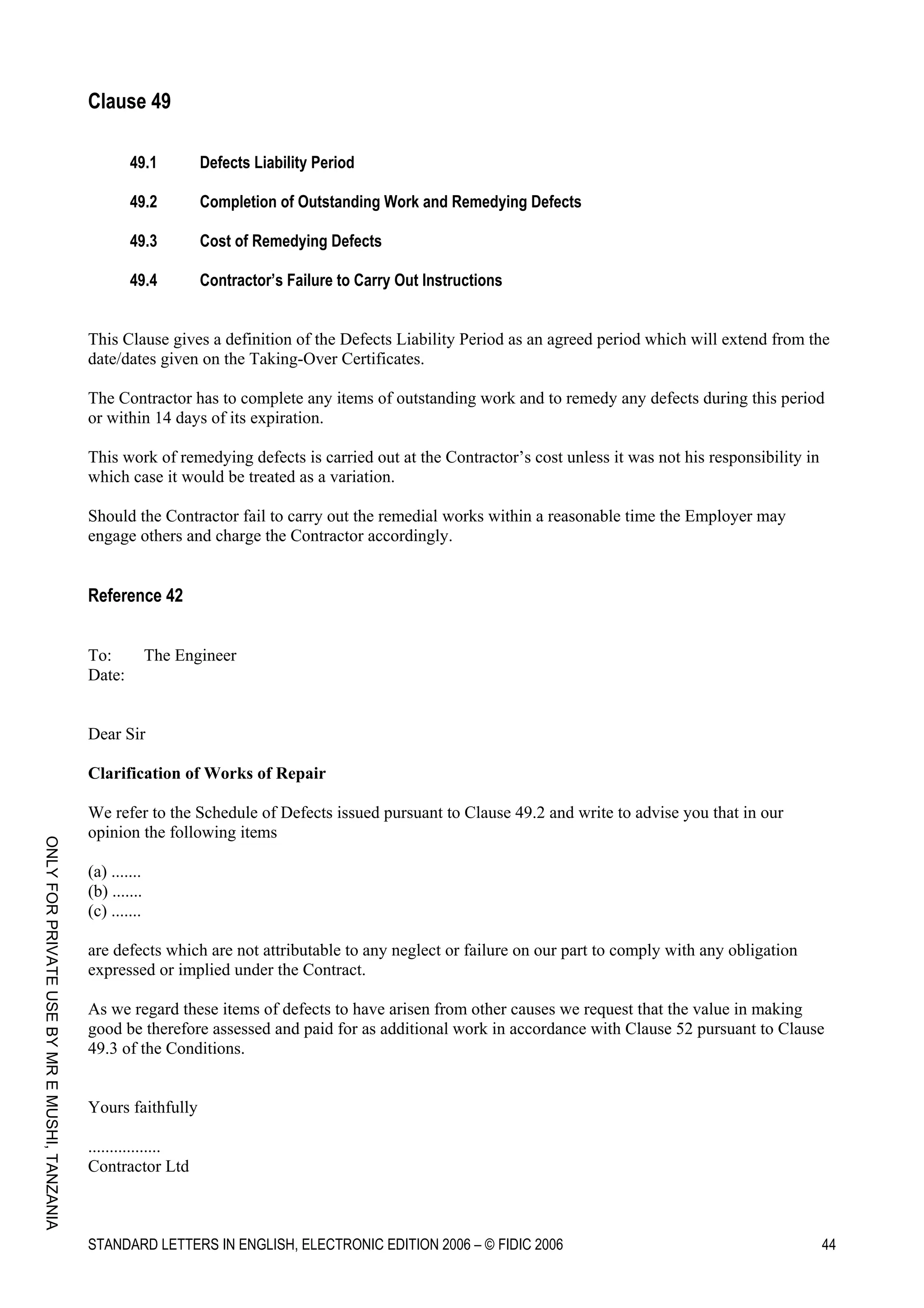 Standard letters by FIDIC Guidelines.pdf