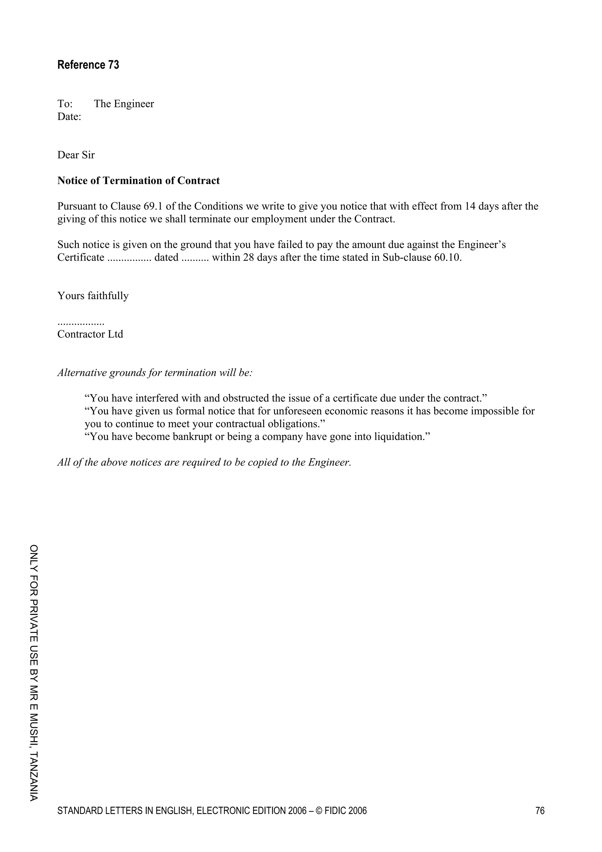 Standard letters by FIDIC Guidelines.pdf