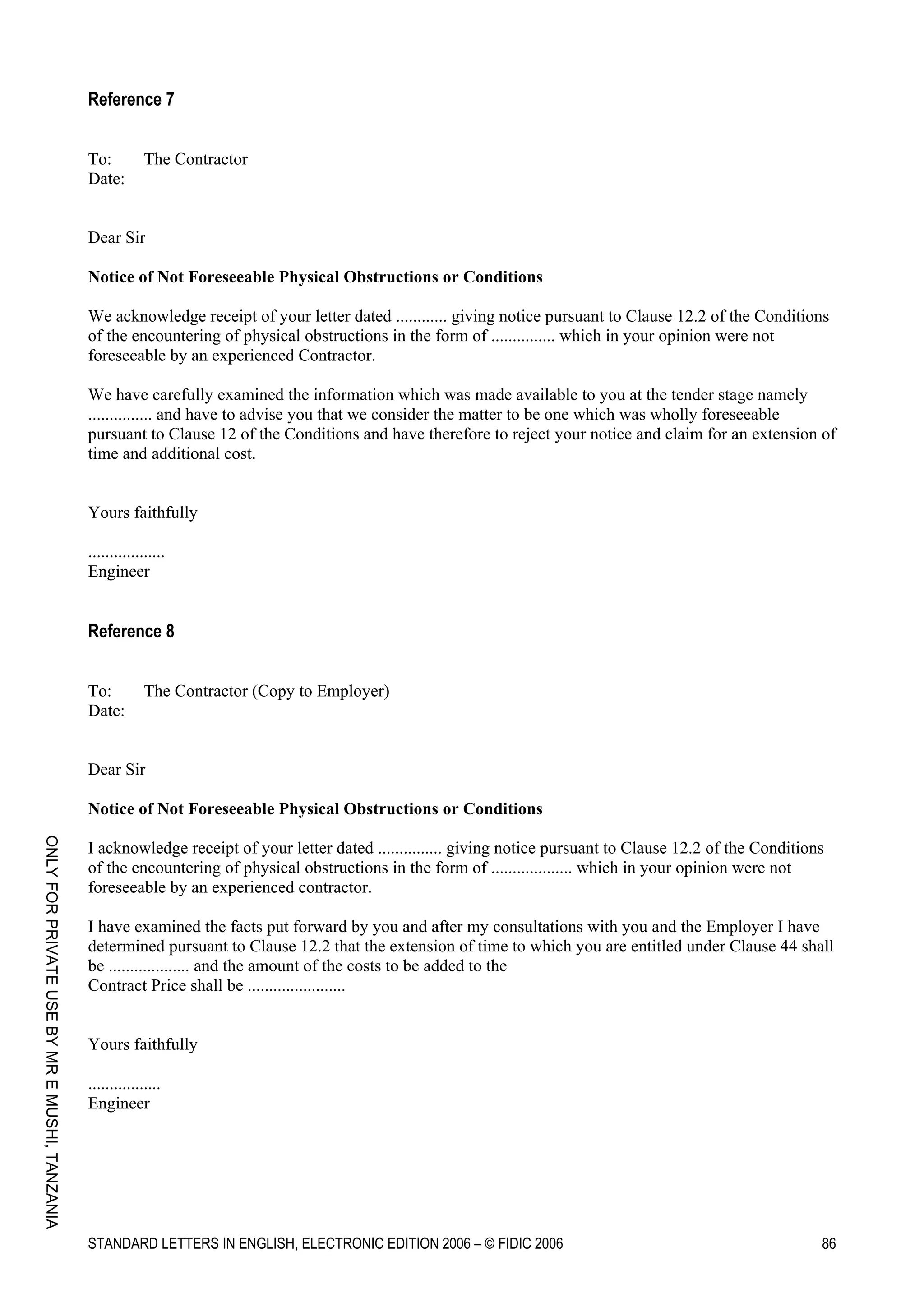 Standard letters by FIDIC Guidelines.pdf