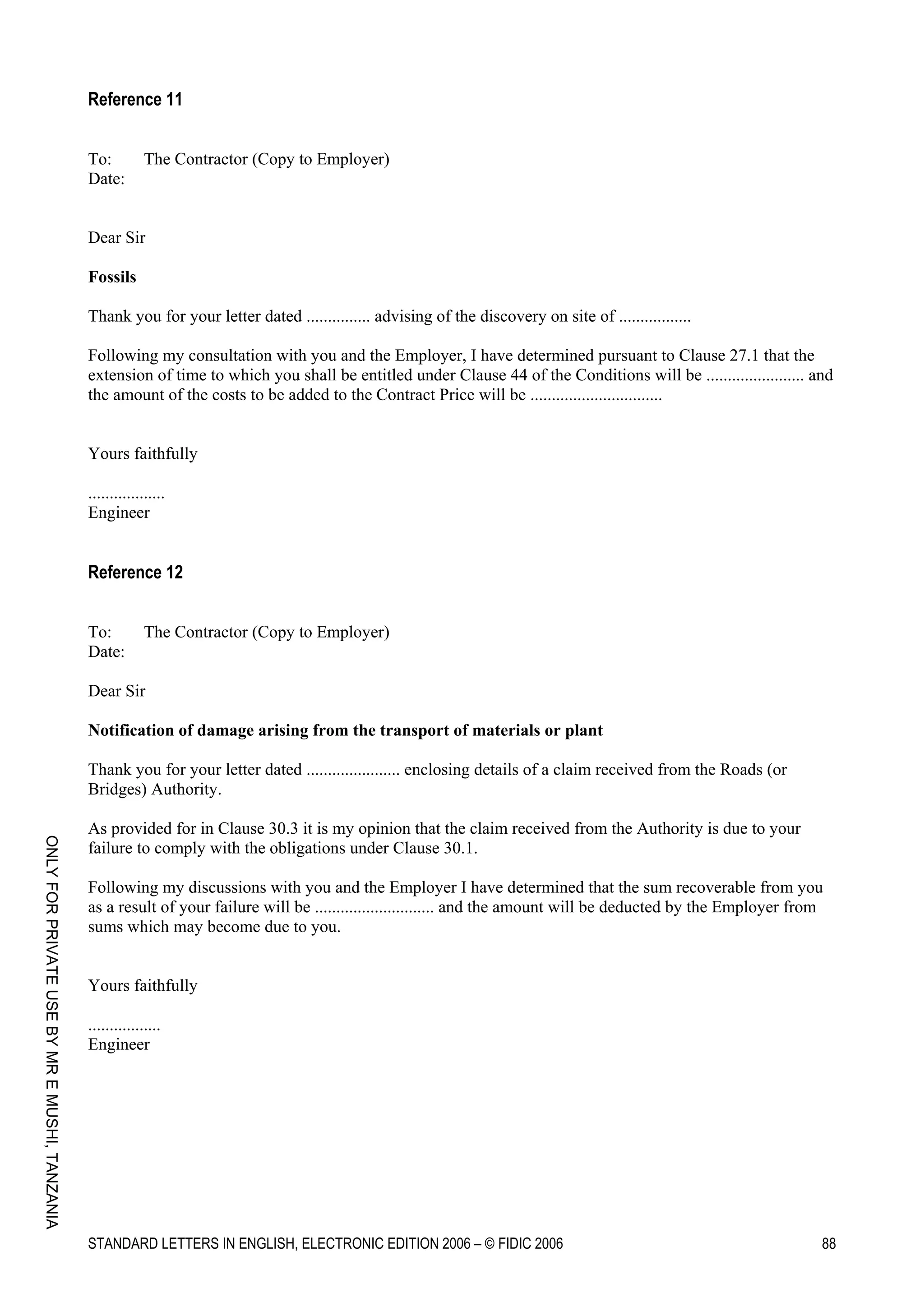 Standard letters by FIDIC Guidelines.pdf