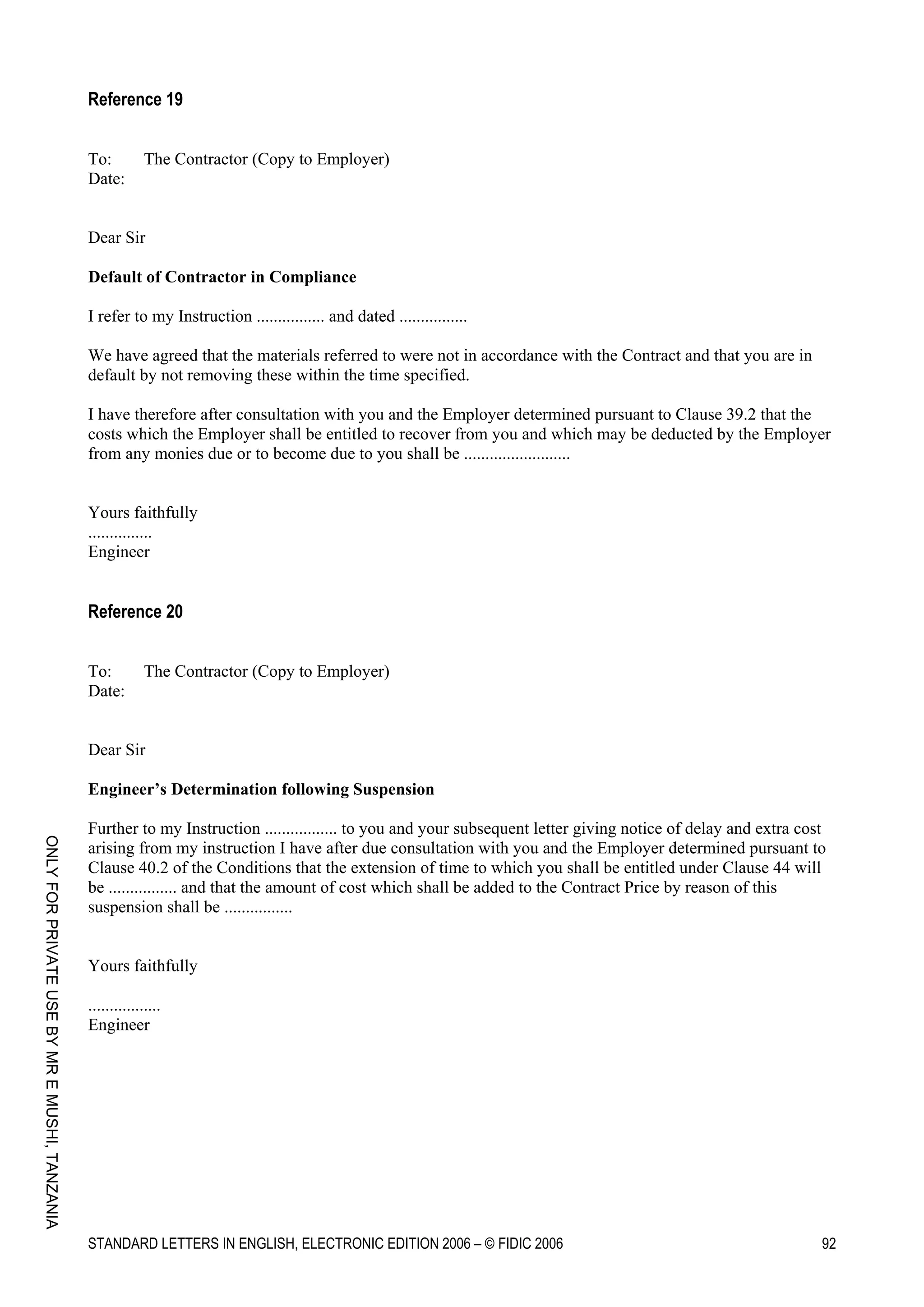 Standard letters by FIDIC Guidelines.pdf