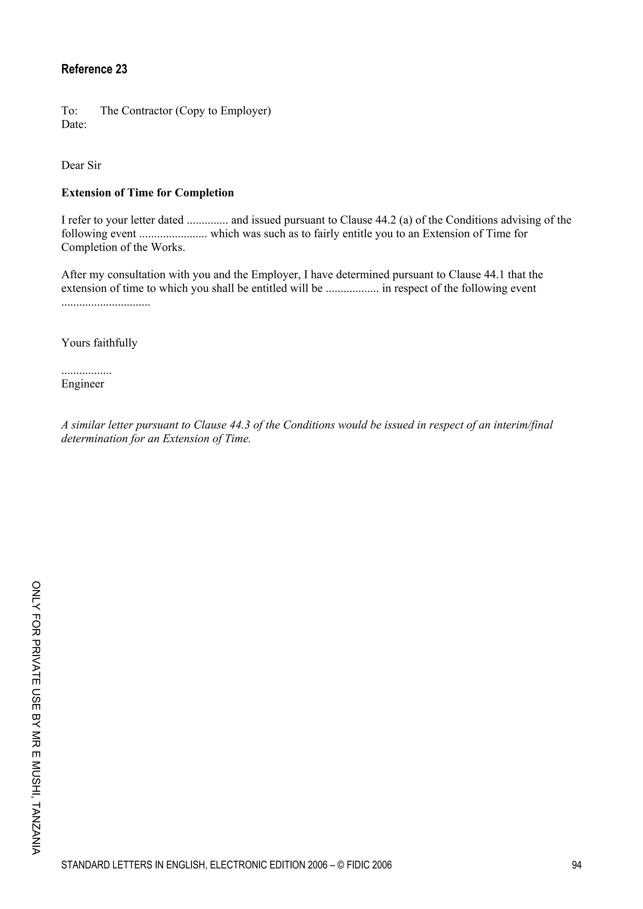 Standard letters by FIDIC Guidelines.pdf