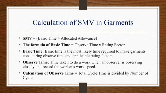 Standard minute value( SMV) in garments, calculation and importance ...