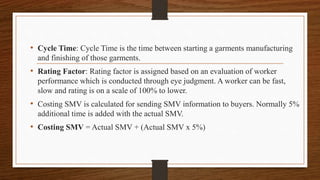 Standard minute value( SMV) in garments, calculation and importance | PPTX