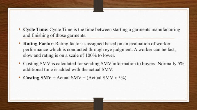 Standard minute value( SMV) in garments, calculation and importance ...