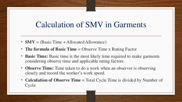 Standard minute value smv in garments, calculation and importance