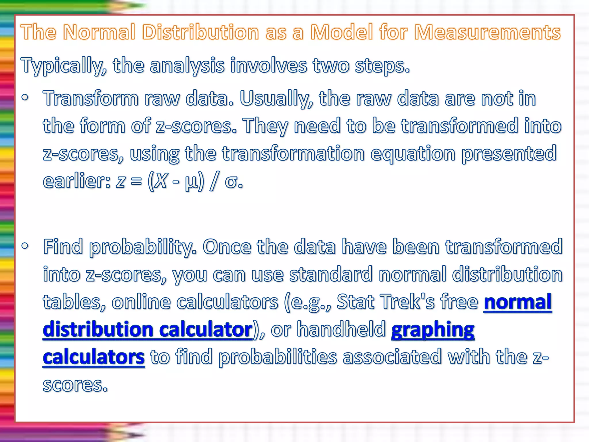 Standard Normal Distribution (Education) | PPT | Free Download