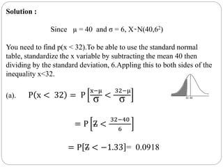 Standard normal distribution | PPTX