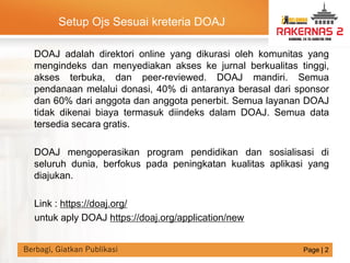 SETUP OJS SESUAI STANDAR DOAJ | PPT