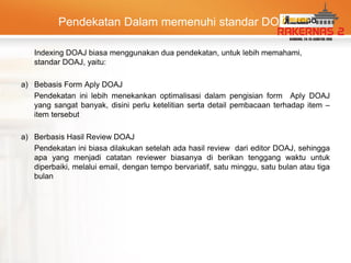 SETUP OJS SESUAI STANDAR DOAJ | PPT