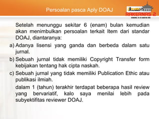 SETUP OJS SESUAI STANDAR DOAJ | PPT