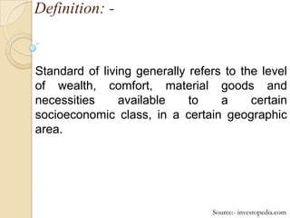 Standard of living | PPT | Free Download