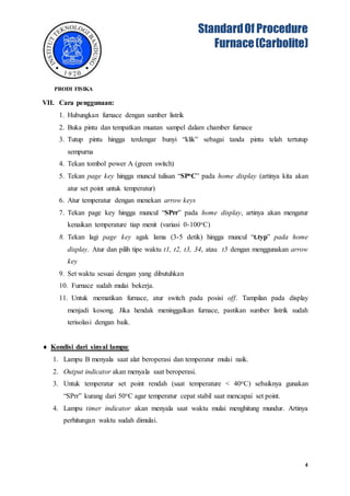 Standard of prosedur furnace | DOCX