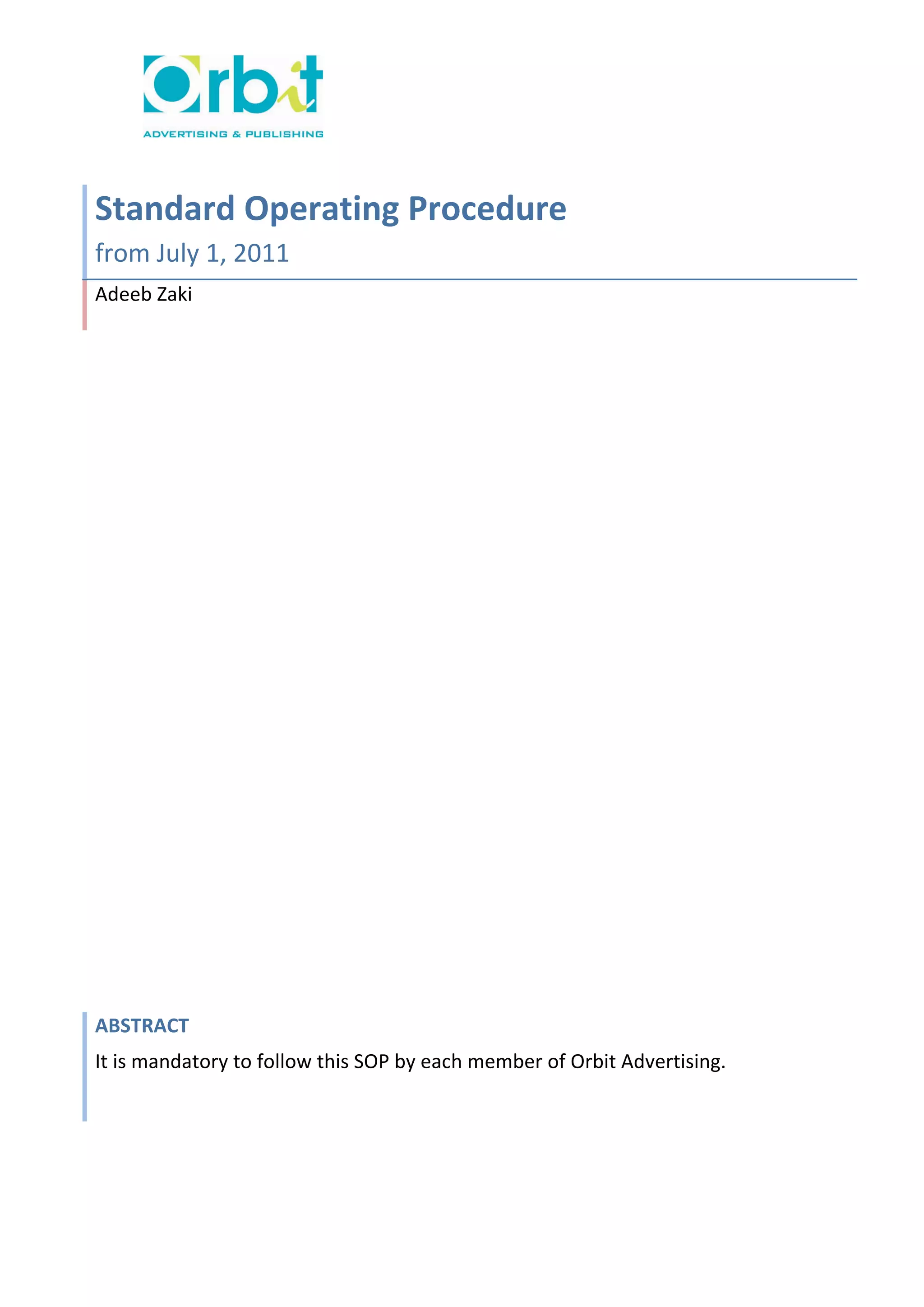 Standard operating procedure | PDF