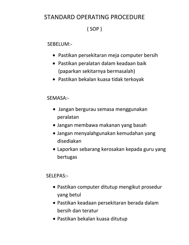 Standard operating procedure | DOCX