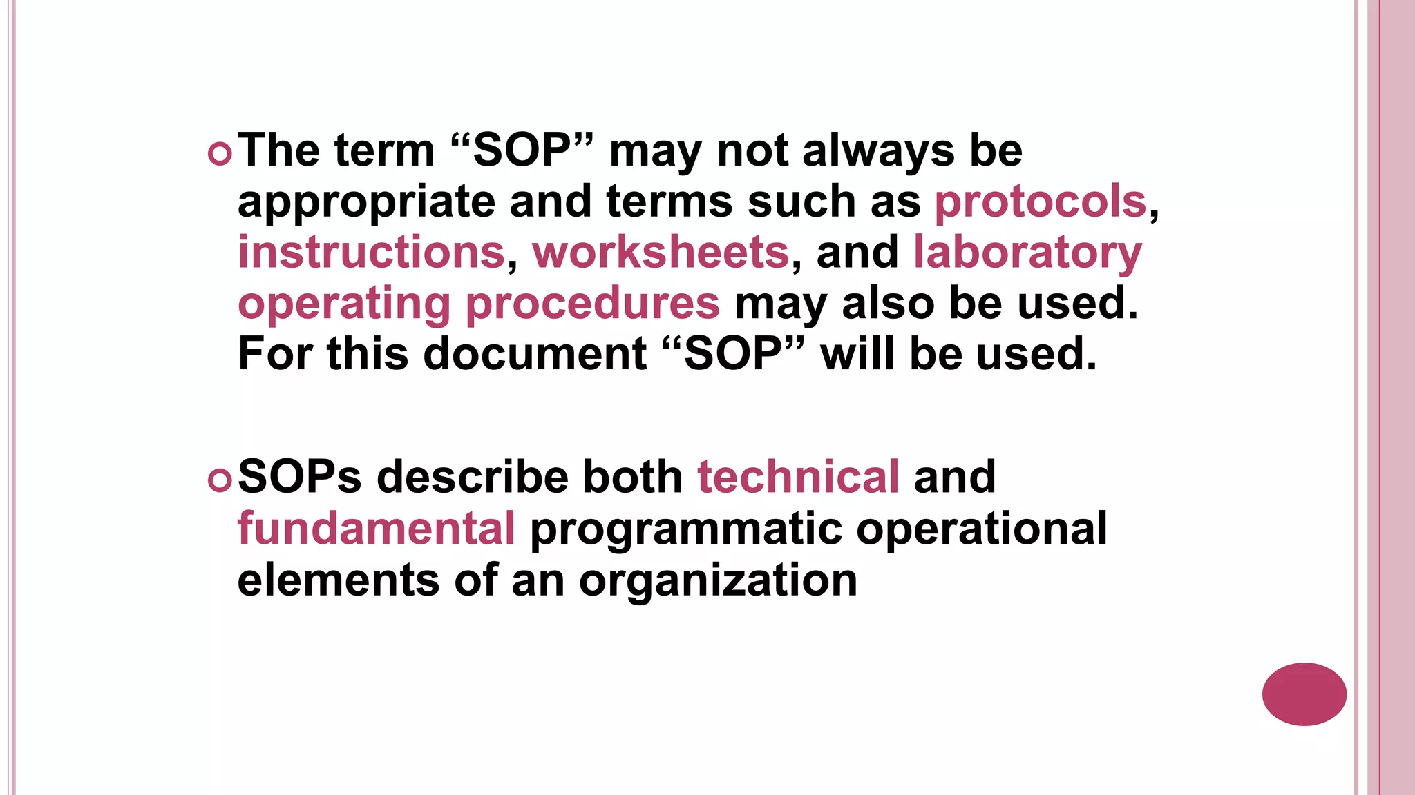 Standard operating procedure | PPTX