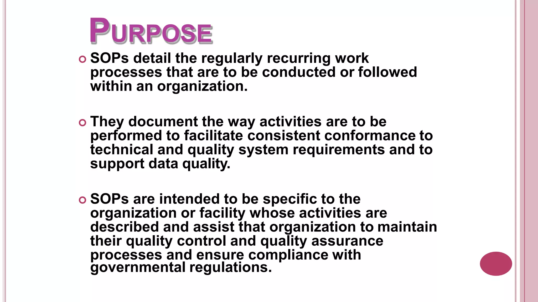 Standard operating procedure | PPTX