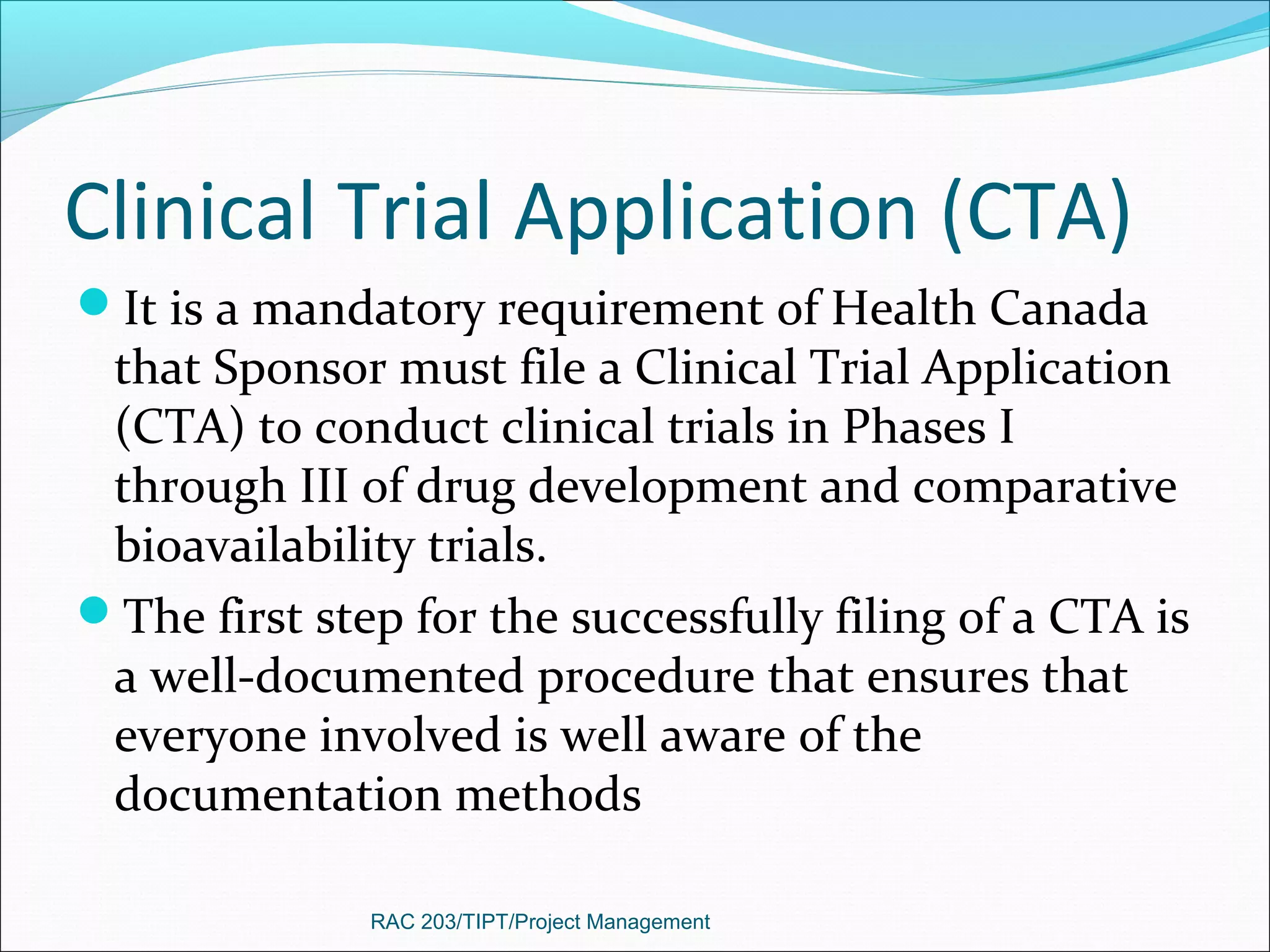 Standard operating procedure for CTA | PPT