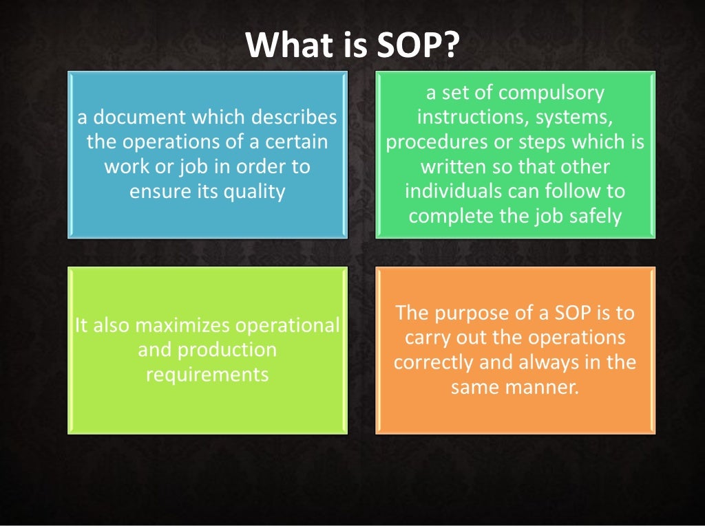 Standard Operating Procedure Standard Operating Procedure