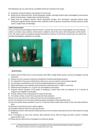 Standard Operating Procedure and Conduct Guidelines Anaemia Control ...